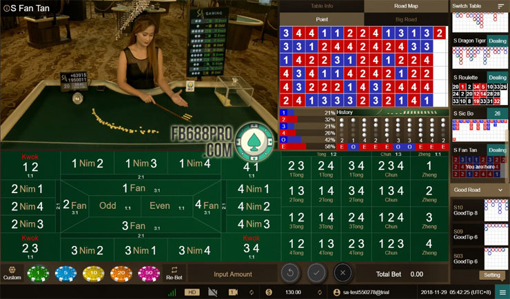 Cách chơi Fan Tan online trên mạng của nhà cái FB88 casino